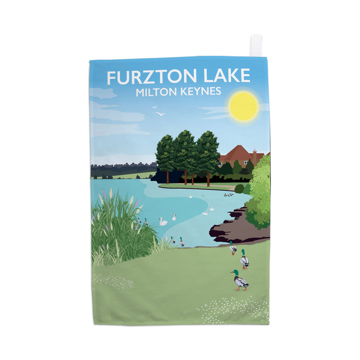 Furzton Lake Tea Towel – Tabitha Mary